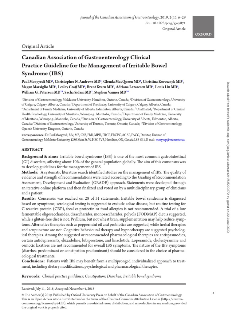 Canadian Association of Gastroenterology Clinical Practice Guideline For The Management of ...