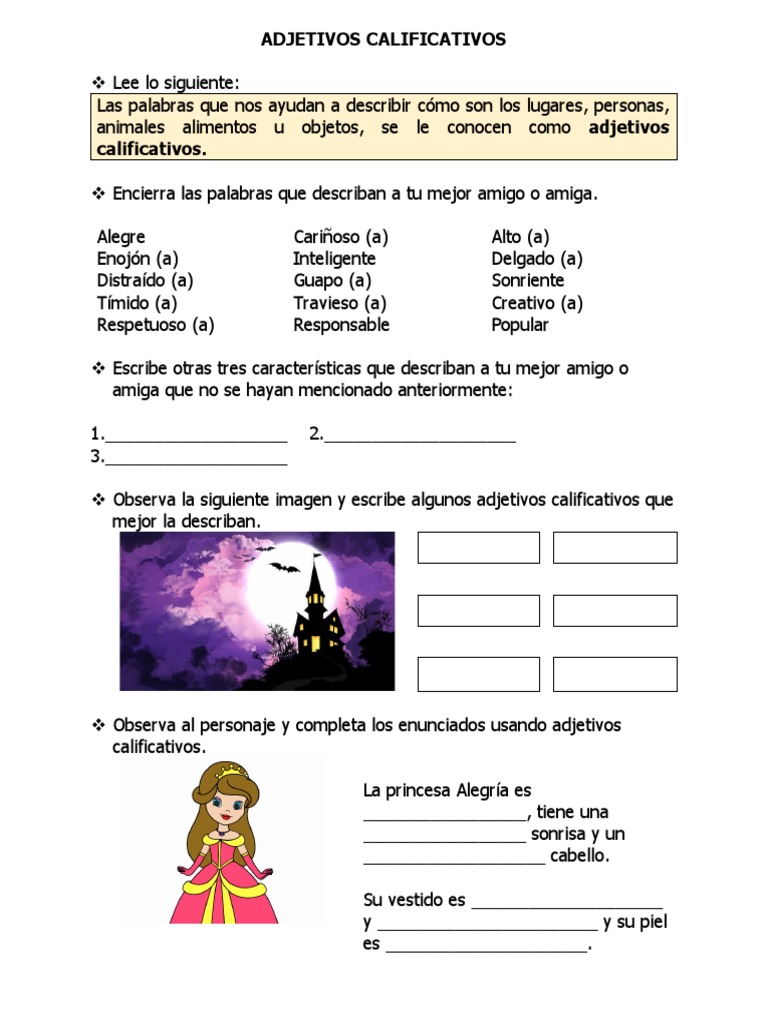 Adjetivos Calificativos | PDF
