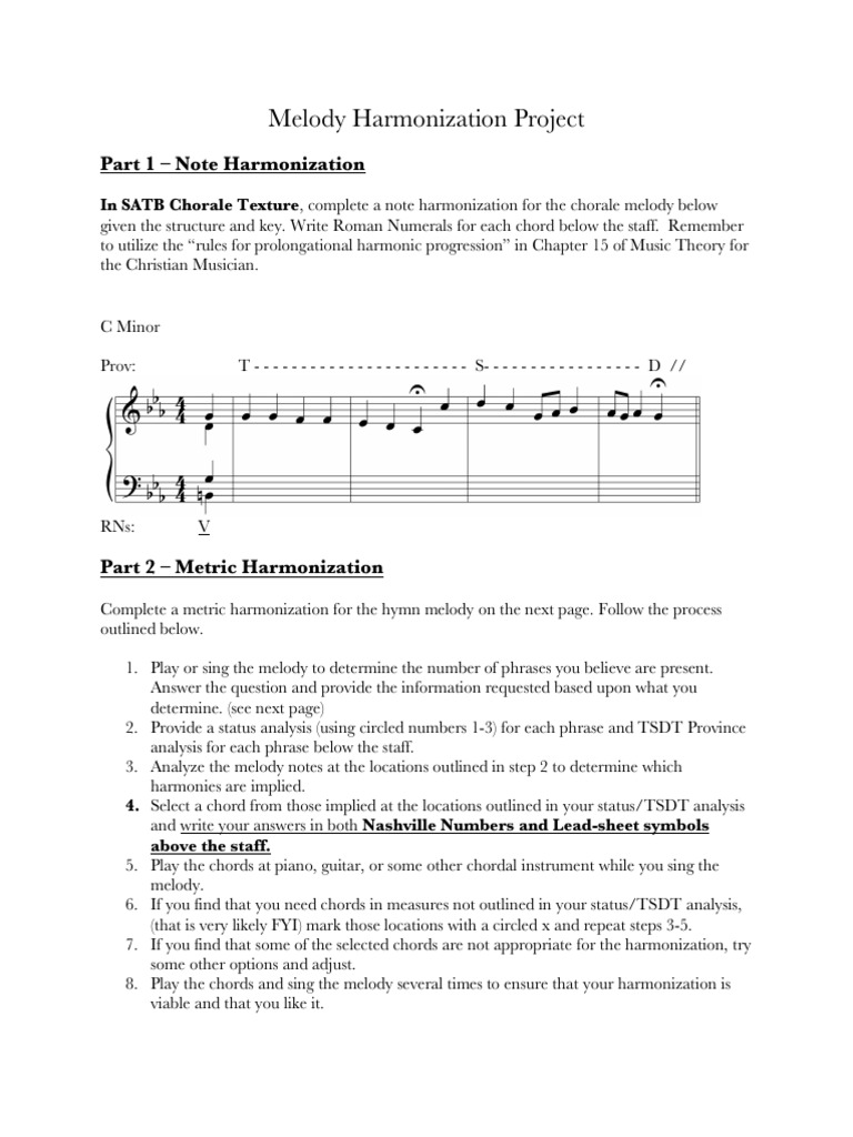 Melodic Harmonization Guide | PDF | Harmony | Chord (Music)