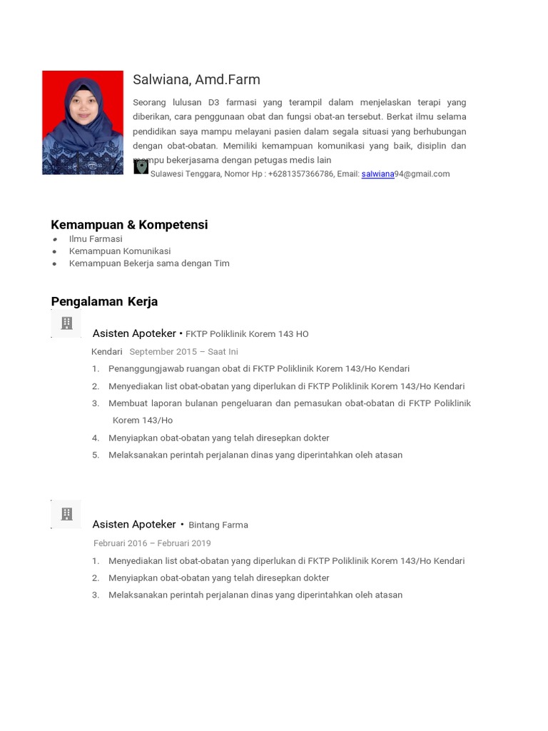 CV Salwiana, Amd - Farm | PDF