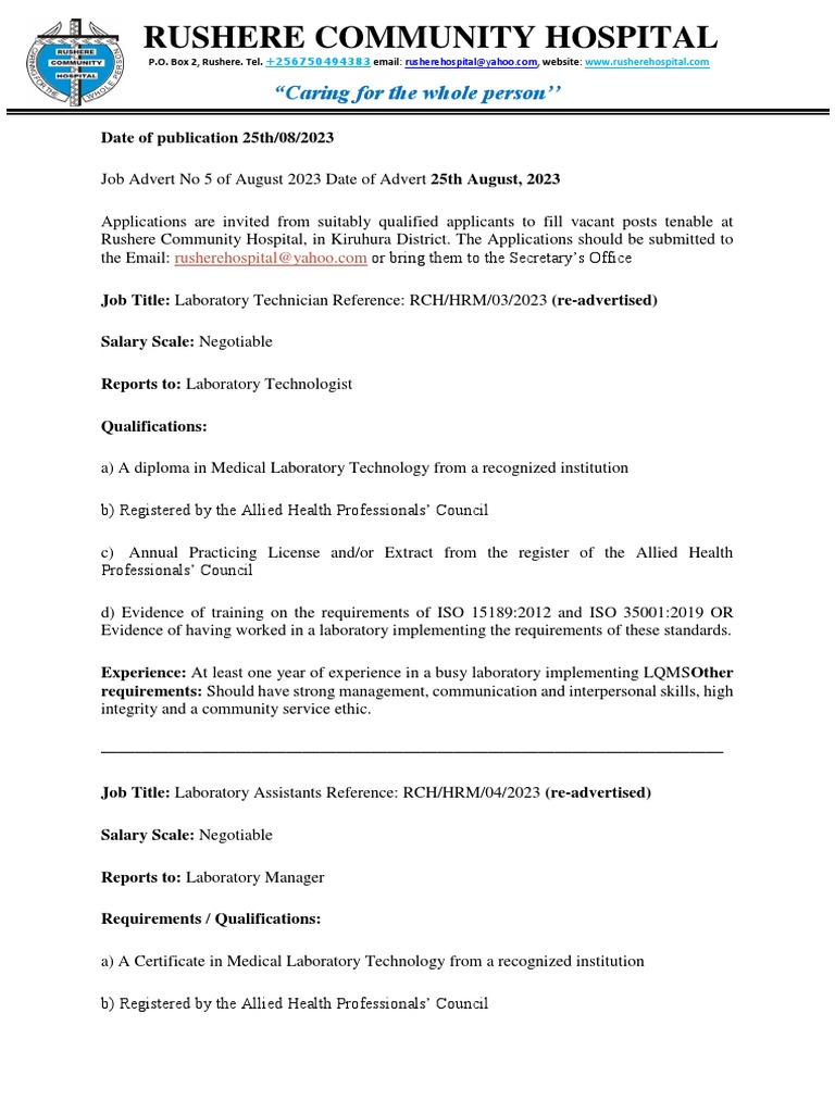 Rushere Community Hospital Advert | Download Free PDF | Health ...