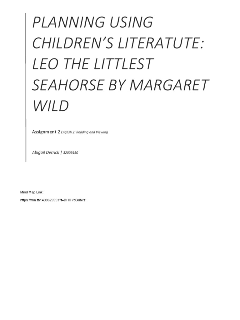 Assessment 2 Planning Using Childrens Literature Abi Derrick | PDF ...