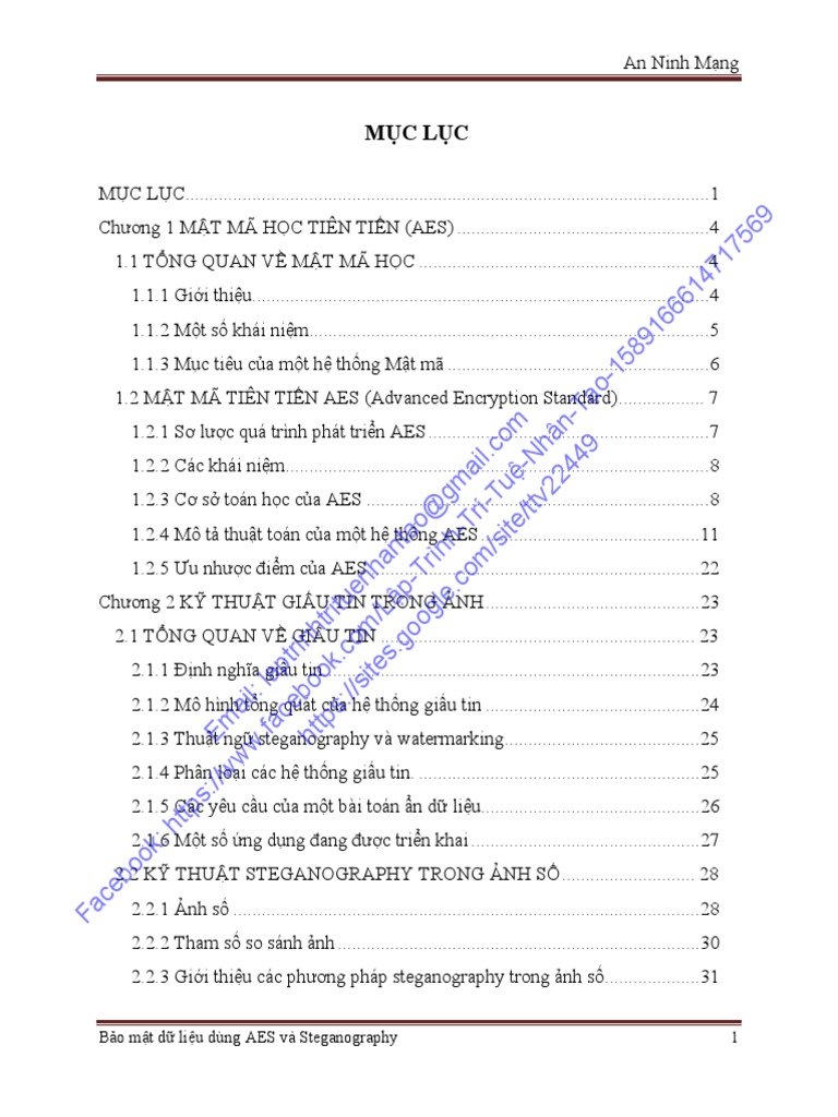 BaoMat AES STEGANO | PDF