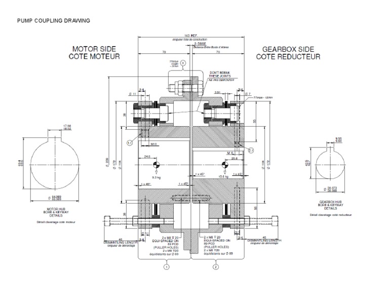 Pump Coupling Drawing | PDF