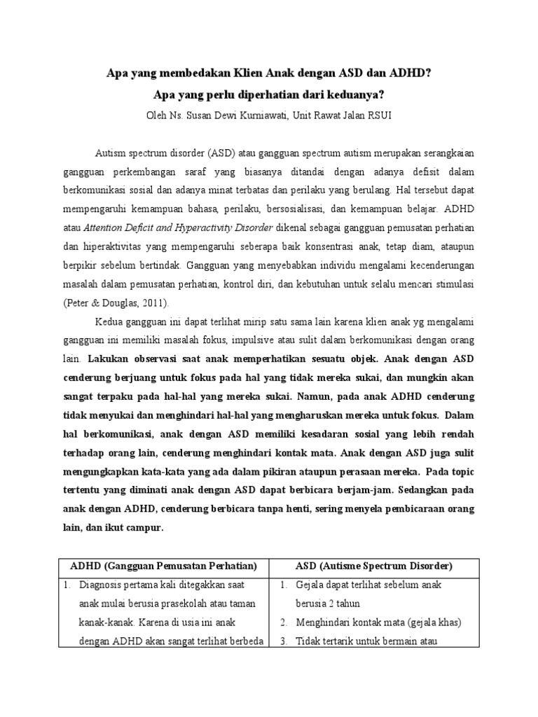 Asd Dan Adhd | PDF
