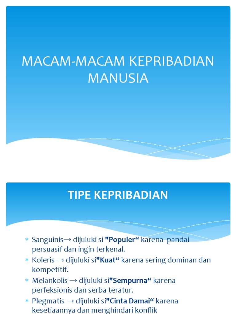 Macam-Macam Kepribadian Manusia | PDF