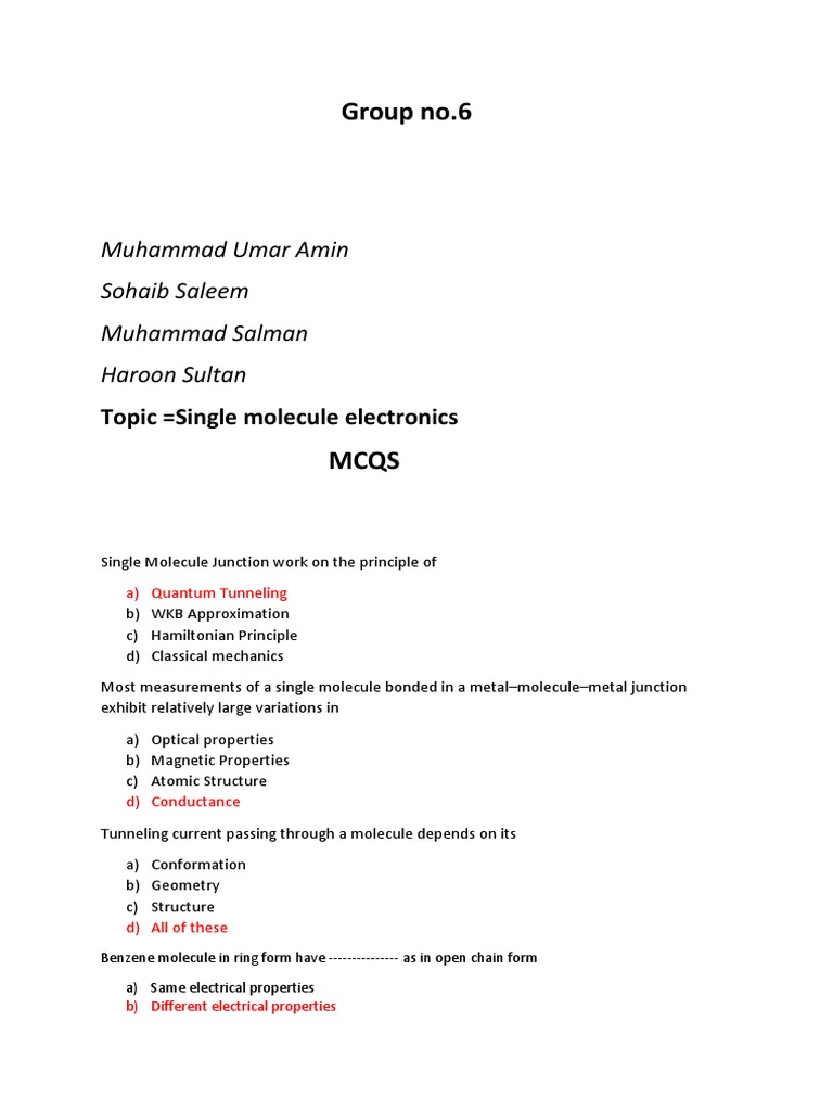 Mcqs of Nanotechnology | PDF | Teaching Methods & Materials | Technology & Engineering