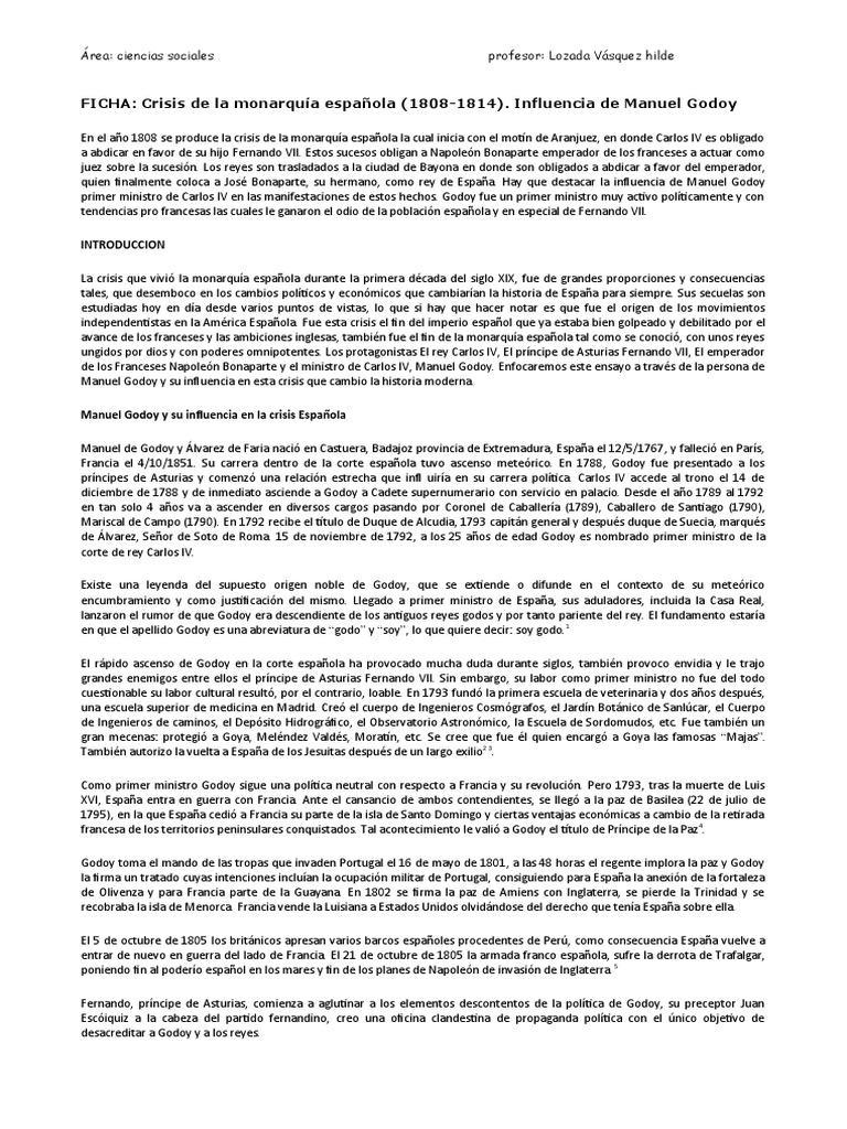 Ficha 22 Clase 3do Secundaria | PDF | Historia