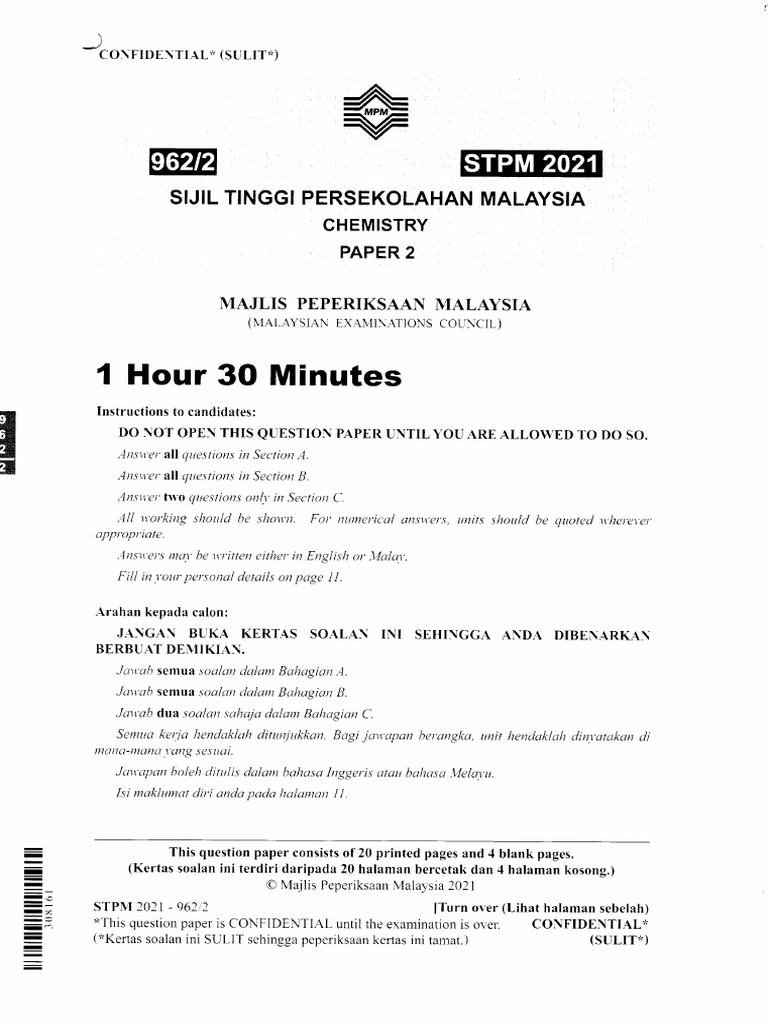 STPM Paper 2 2021 | PDF