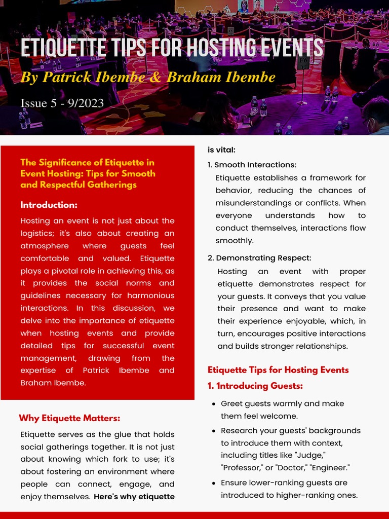 Etiquette Tips For Hosting Events | PDF | Career & Growth | Law