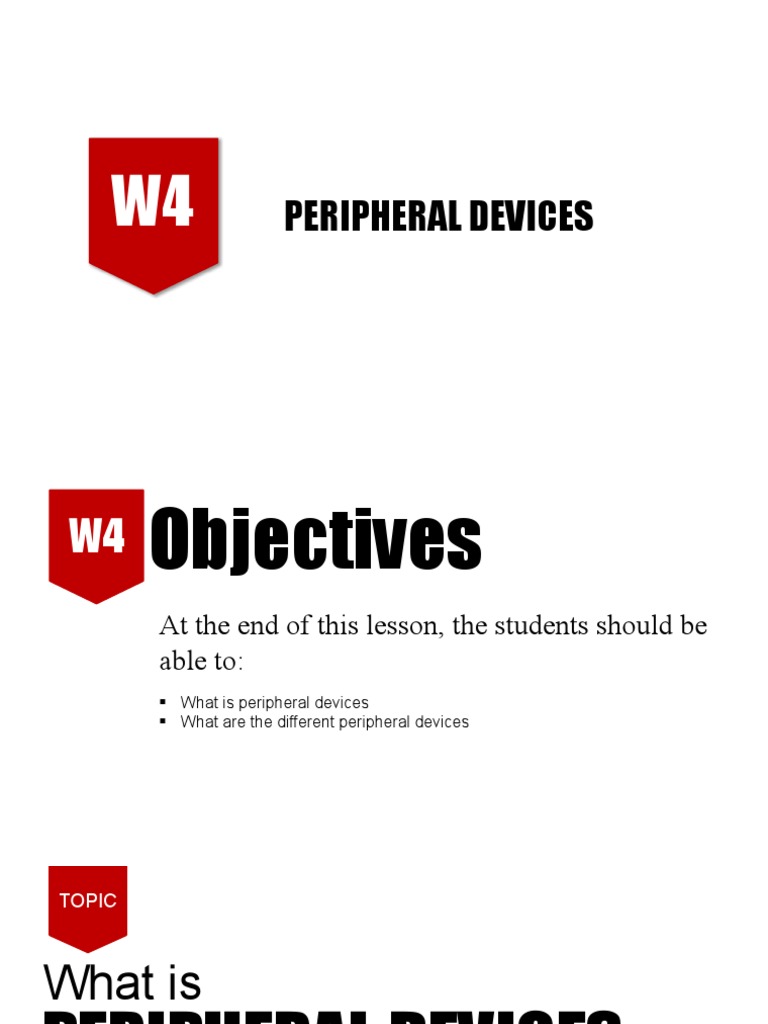 Week 4 - Peripheral Devices | PDF | Computer Keyboard | Input/Output