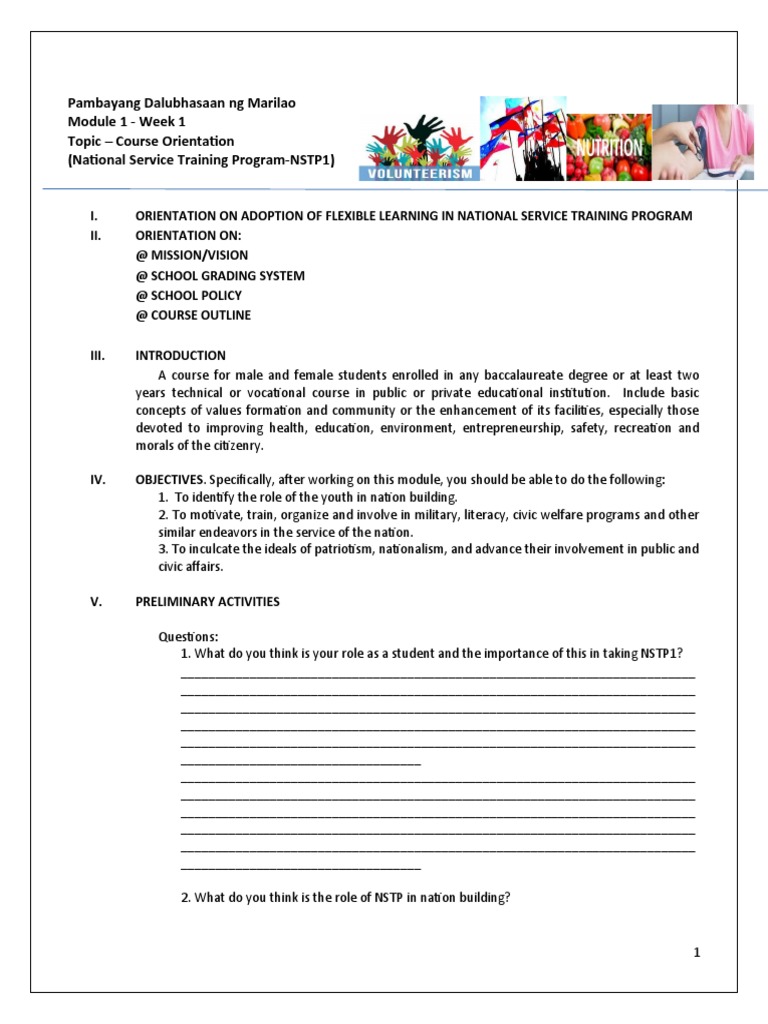 NSTP Course Orientation Guide | PDF | Finance & Money Management | Politics