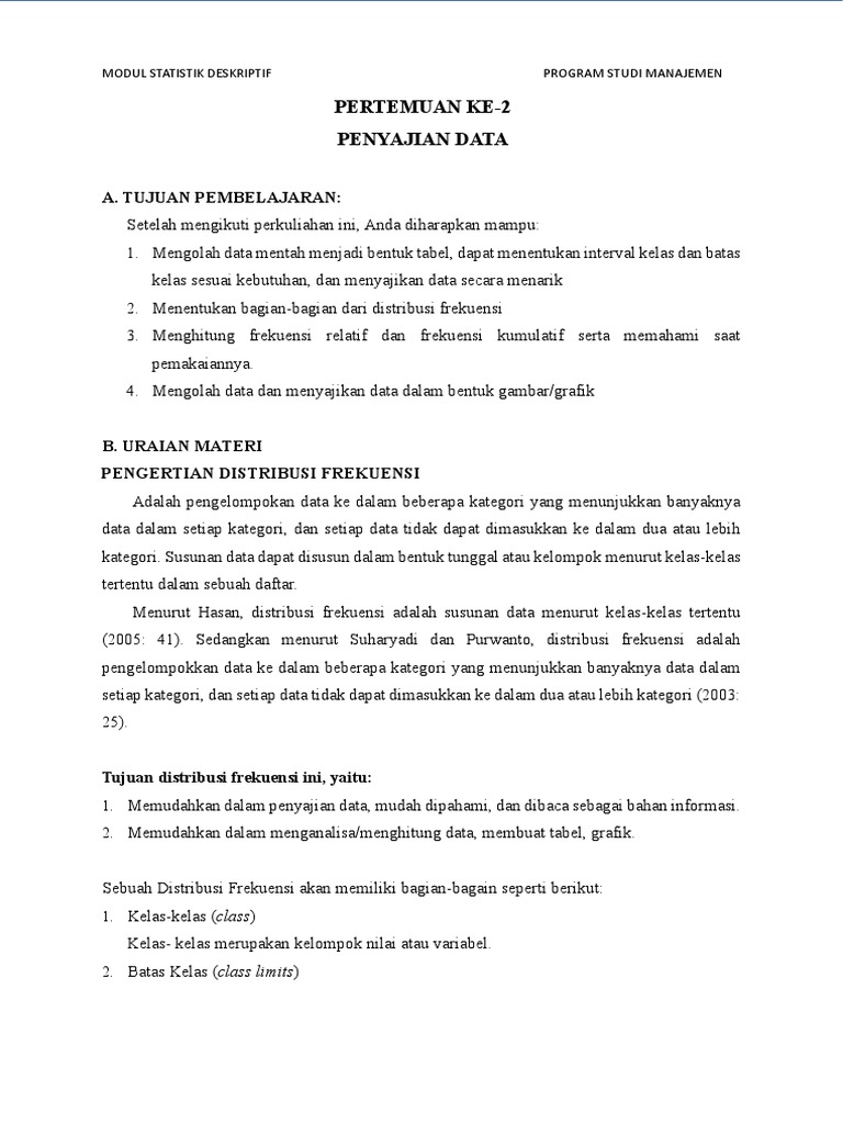 Pertemuan 2 - Penyajian Data | PDF