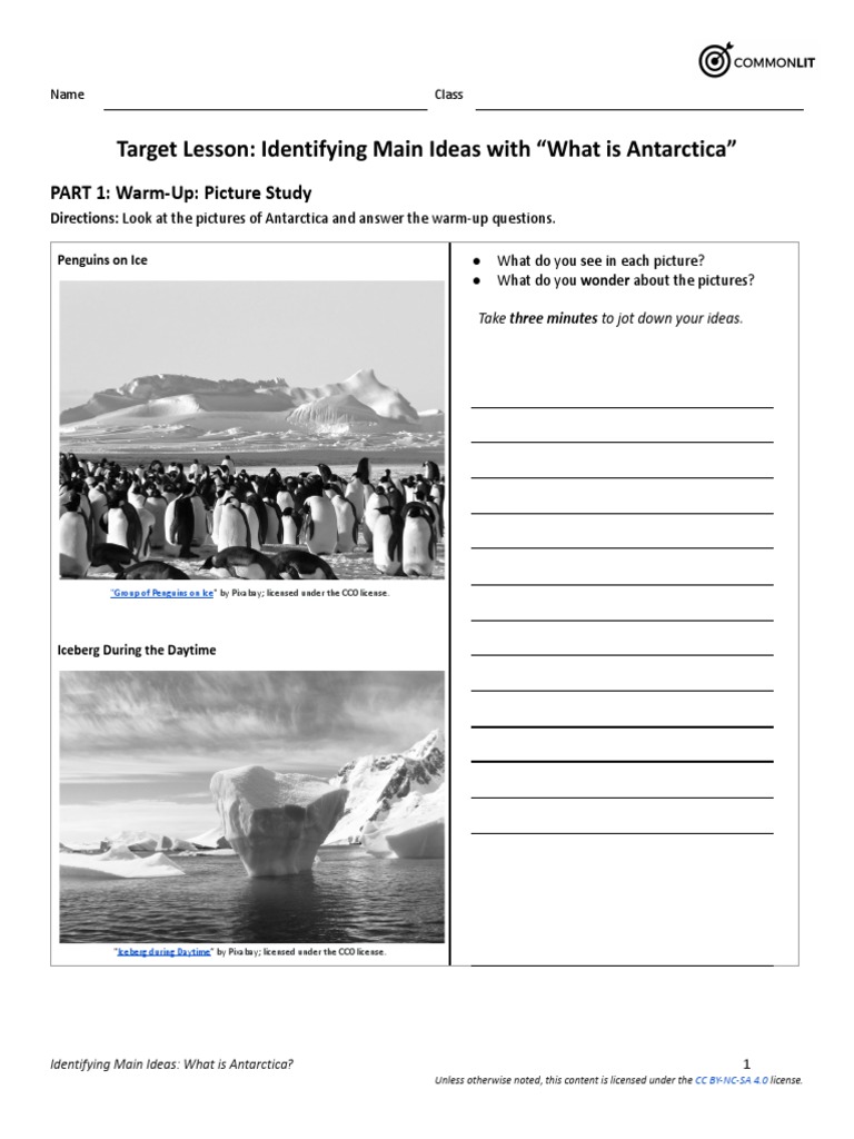 What Is Antarctica Target Lesson STUDENT COPY | PDF | Antarctica | Earth