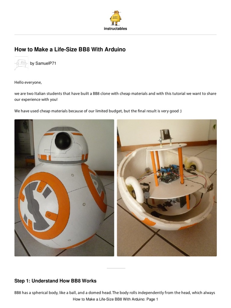 Build a Life-Size BB8 with Arduino | PDF | Arduino | Electrical Network