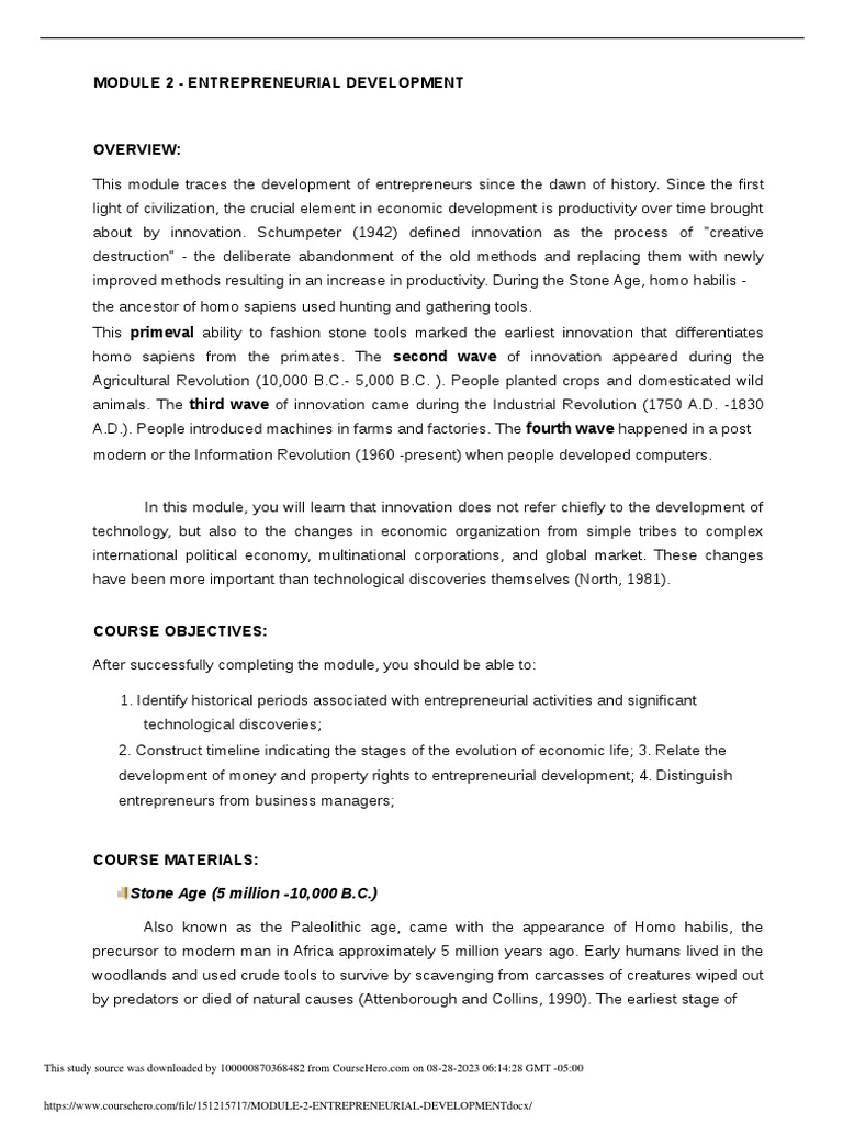 Module 2 Entrepreneurial Development | PDF | Economic Growth | Agriculture