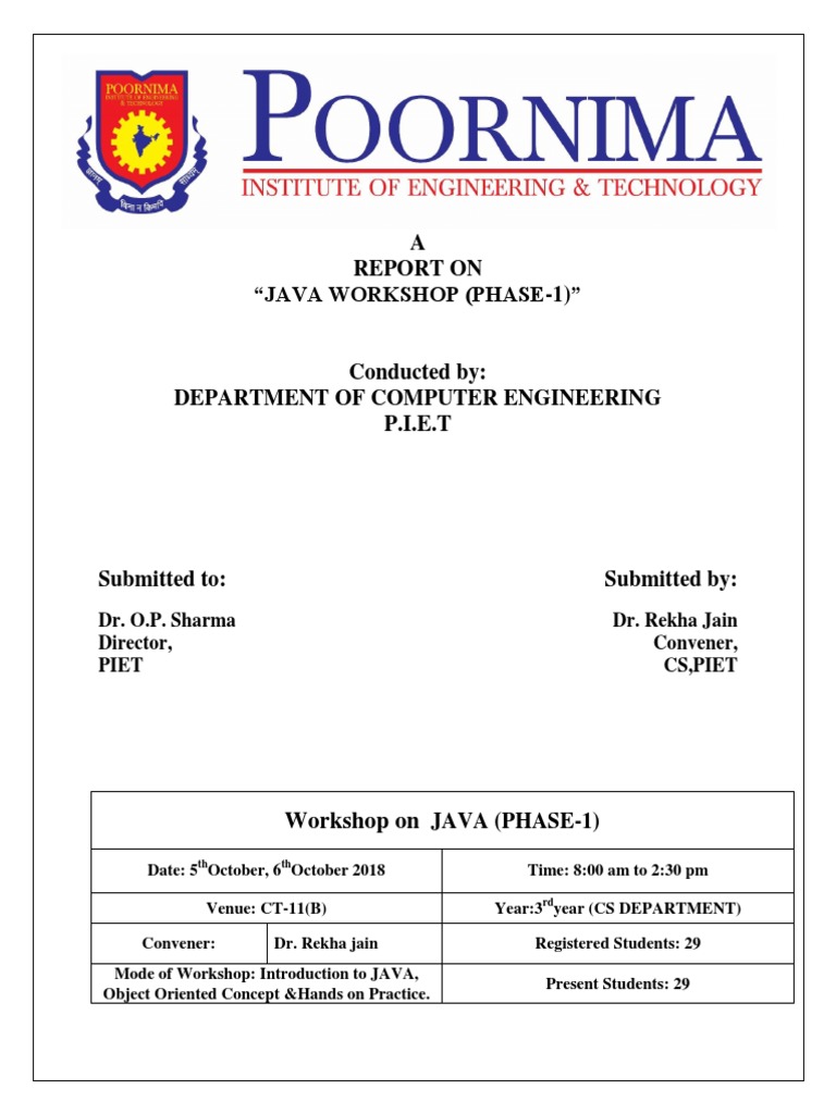 Workshop On JAVA | PDF