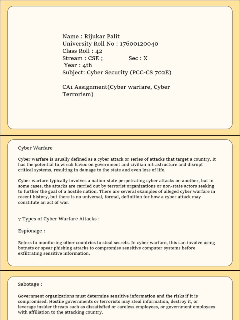 Presentation 2 | PDF | Security | Cyberwarfare