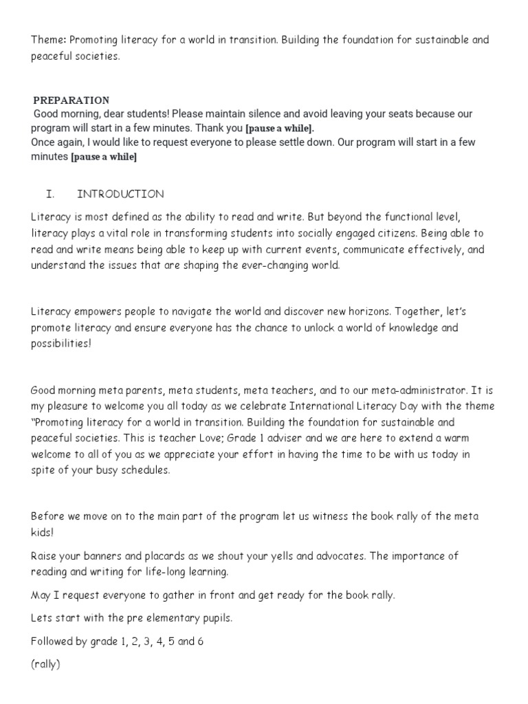 Lit Script | PDF | Literacy | Human Communication