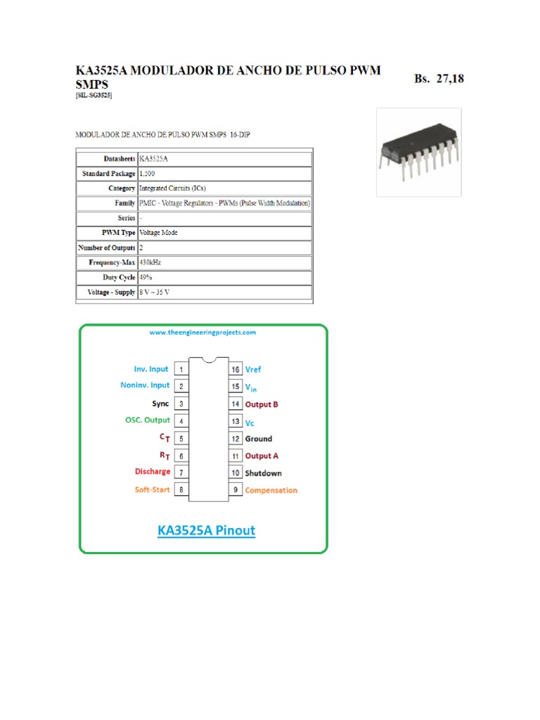 TL494 Circuito de Control PWM de Frecuencia Fija | PDF