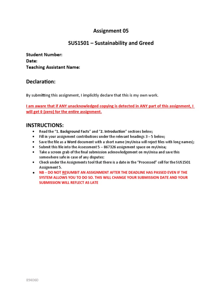 Assessment 5 - 894060 Template | PDF