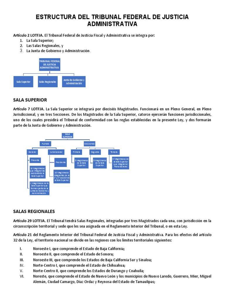 Estructura del Tribunal Federal Administrativo | PDF | Judicaturas ...