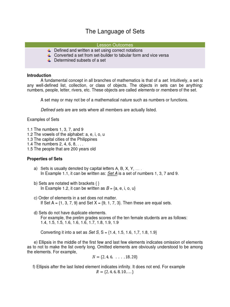 4 The Language of Sets | PDF