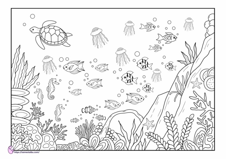 Gambar Mewarnai Bawah Laut | PDF