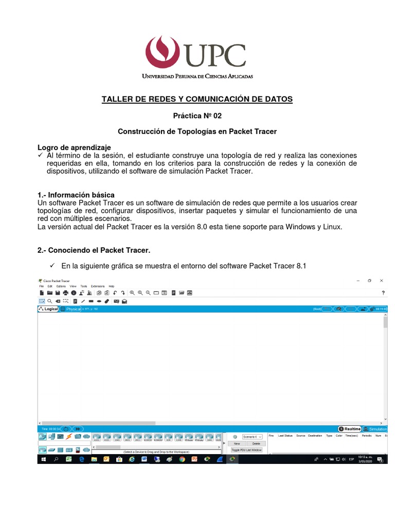 Laboratorio No 2 Packet Tracer Pdf Enrutador Computación Red De Computadoras