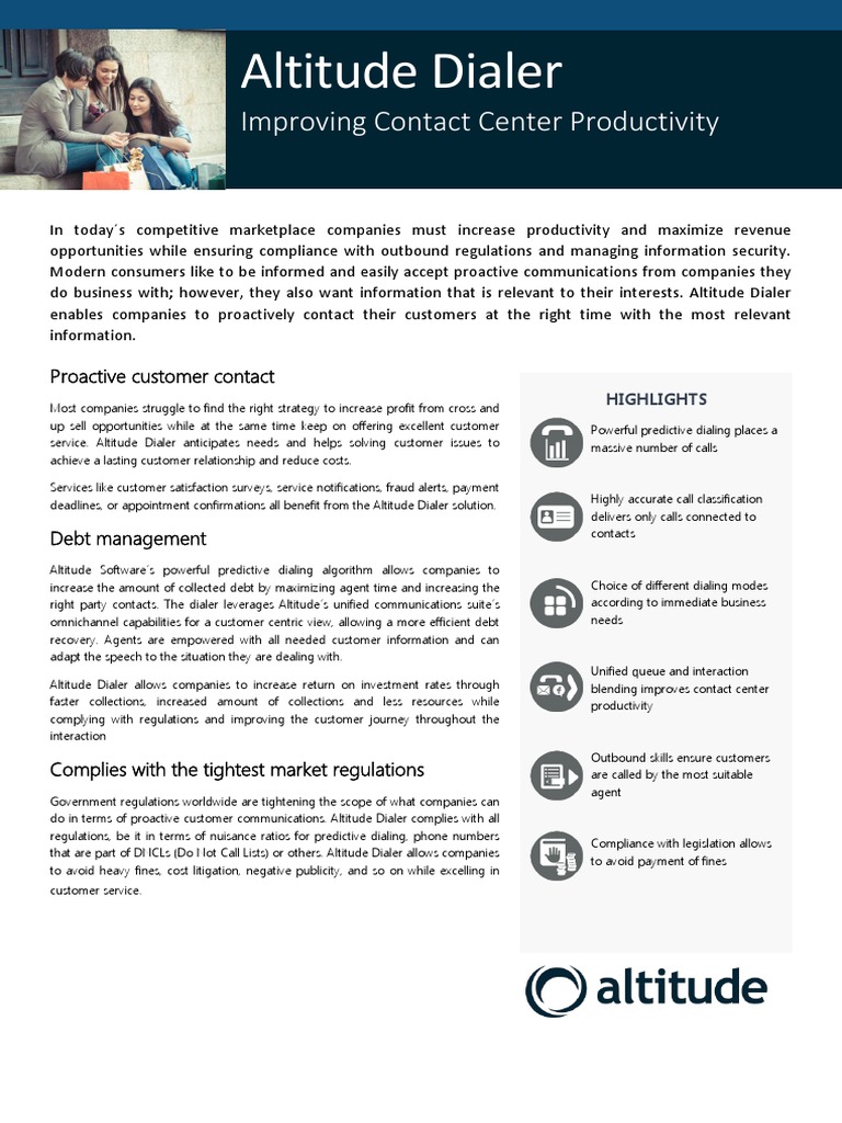 Altitude Dialer Datasheet en | PDF | Call Centre | Computing