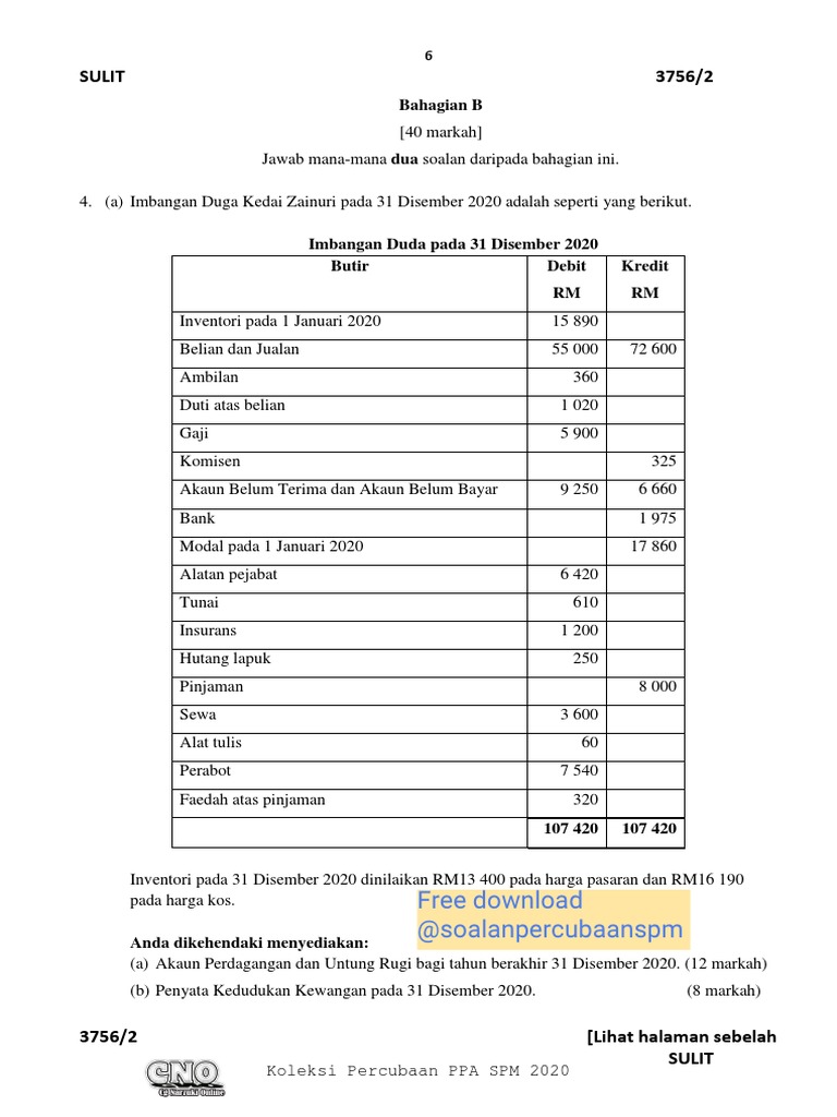Penyata Kedudukan Kewangan & Akaun Perdagangan Untung Rugi | PDF