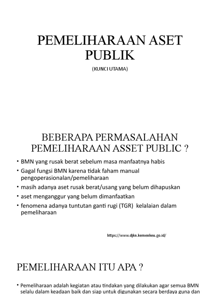 Permasalahan dan Solusi Pemeliharaan Aset Publik | PDF