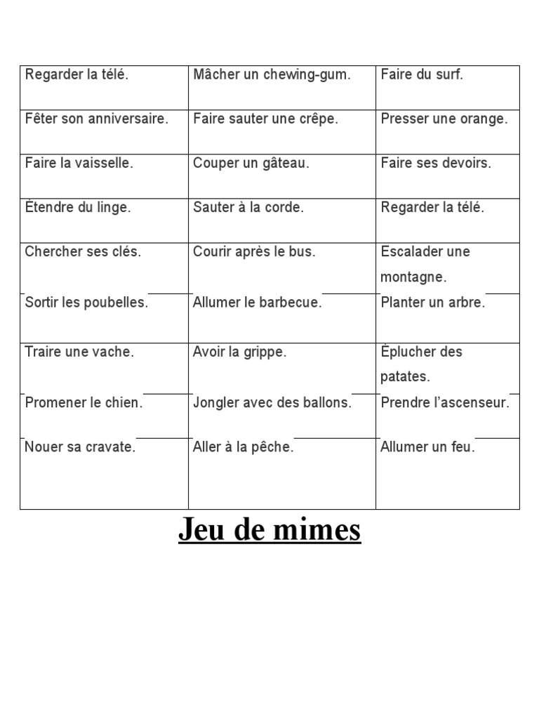 Jeu de Mime | PDF