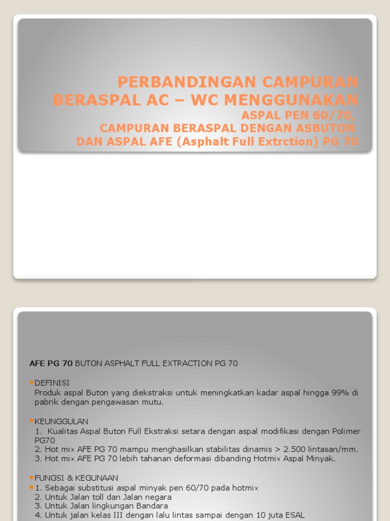 Perbandingan Aspal PG 70 dan Pen 60/70 | PDF