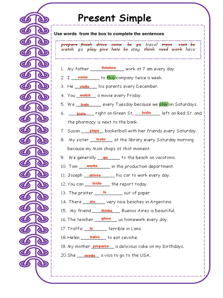 Present Simple Positive | PDF