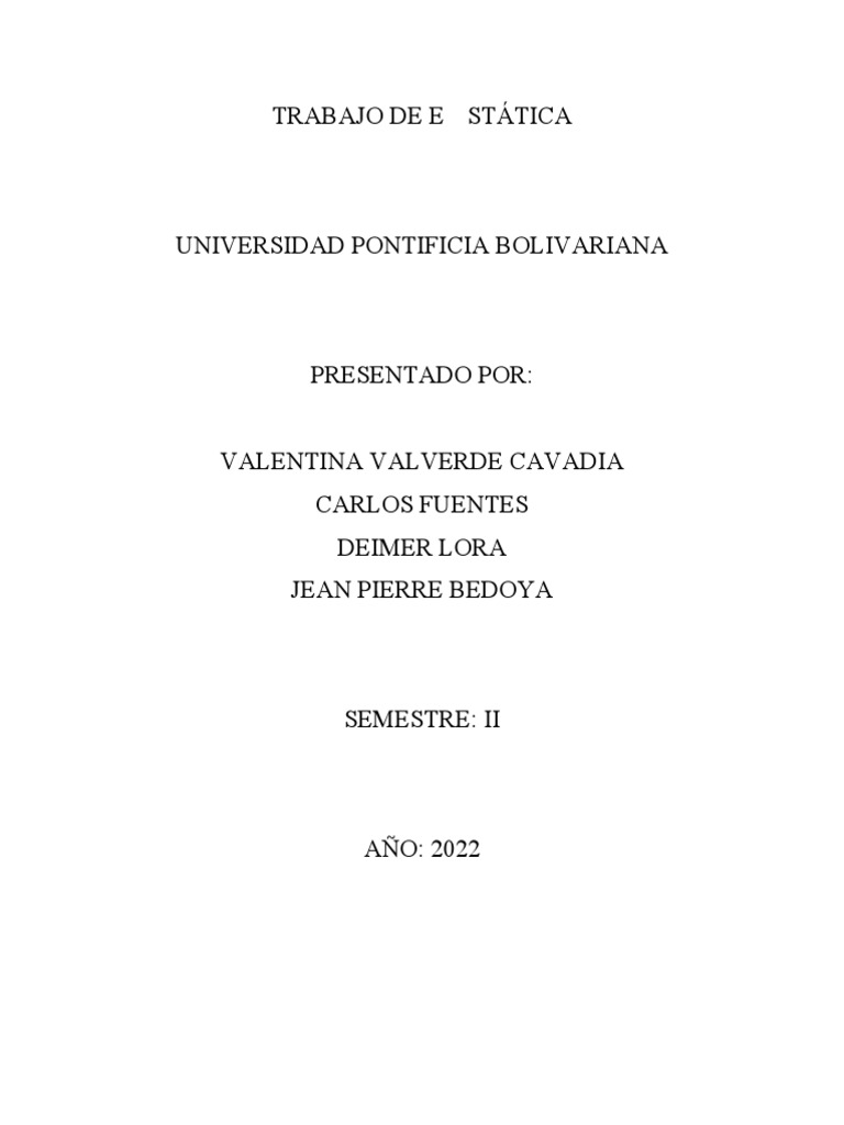 INFORME ESTATICA GRUPO 1 Final | PDF