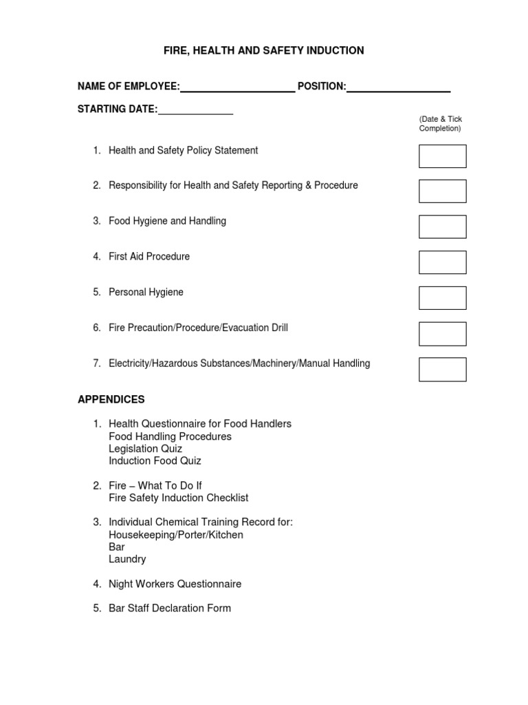 HSE Induction Training 1687407986 | PDF | Hygiene | Foodborne Illness