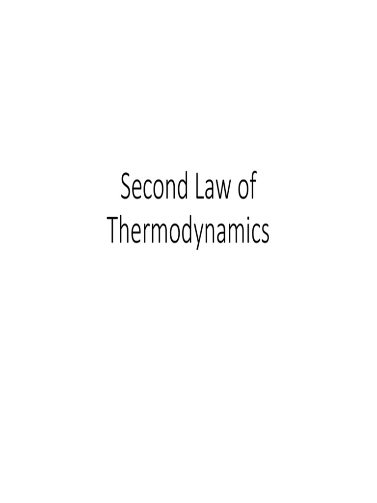 ECET211 Lecture 4 Thermodynamics-The Second Law | PDF | Heat | Second Law Of Thermodynamics