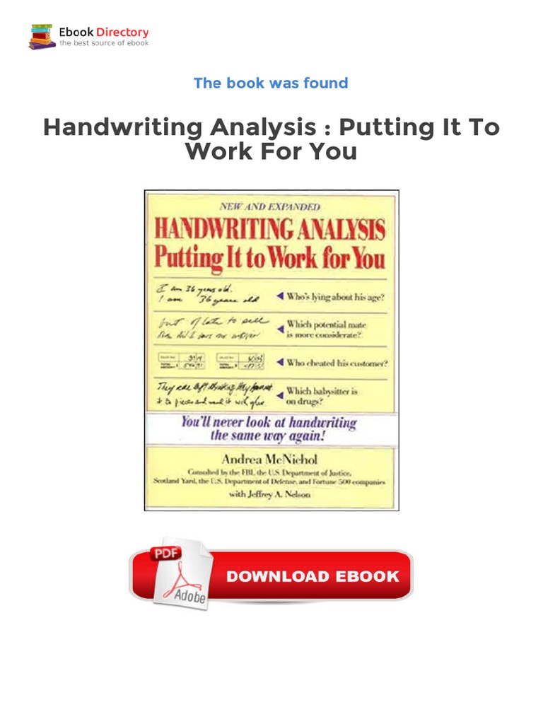 Handwriting Analysis Putting It To Work For You Epub Downloads | PDF ...