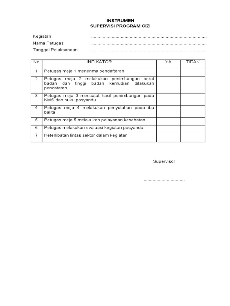 Instrumen Supervisi | PDF