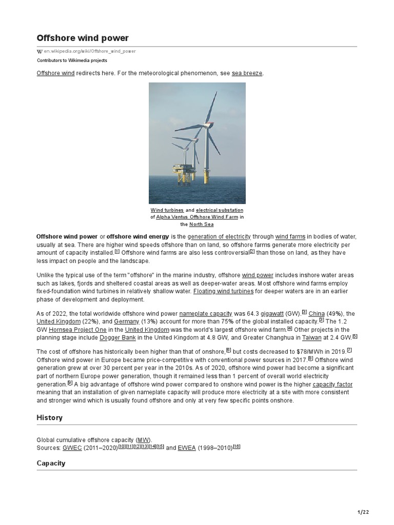 Offshore Wind Power | PDF | Offshore Wind Power | Wind Power