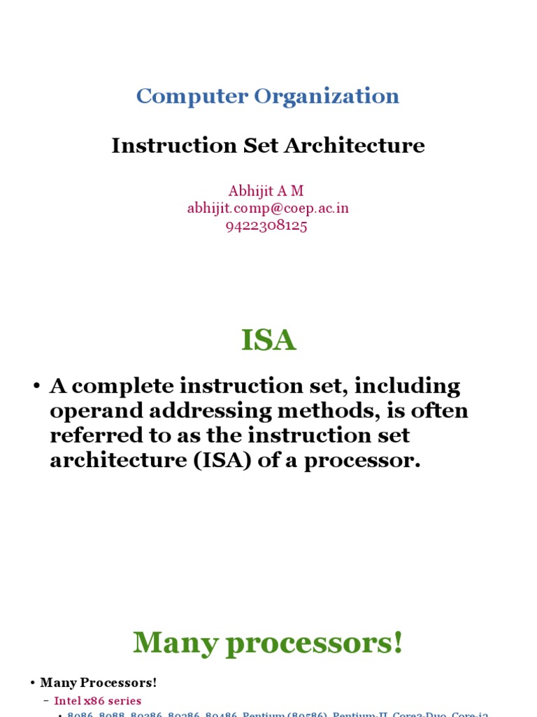 03 Instruction Set Architecture Co 2022 | Download Free PDF | Central Processing Unit | Computer ...