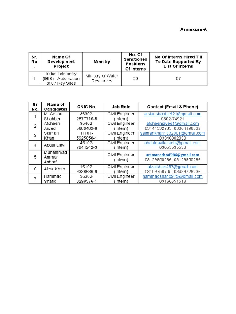 NDIP Interns Annex | PDF