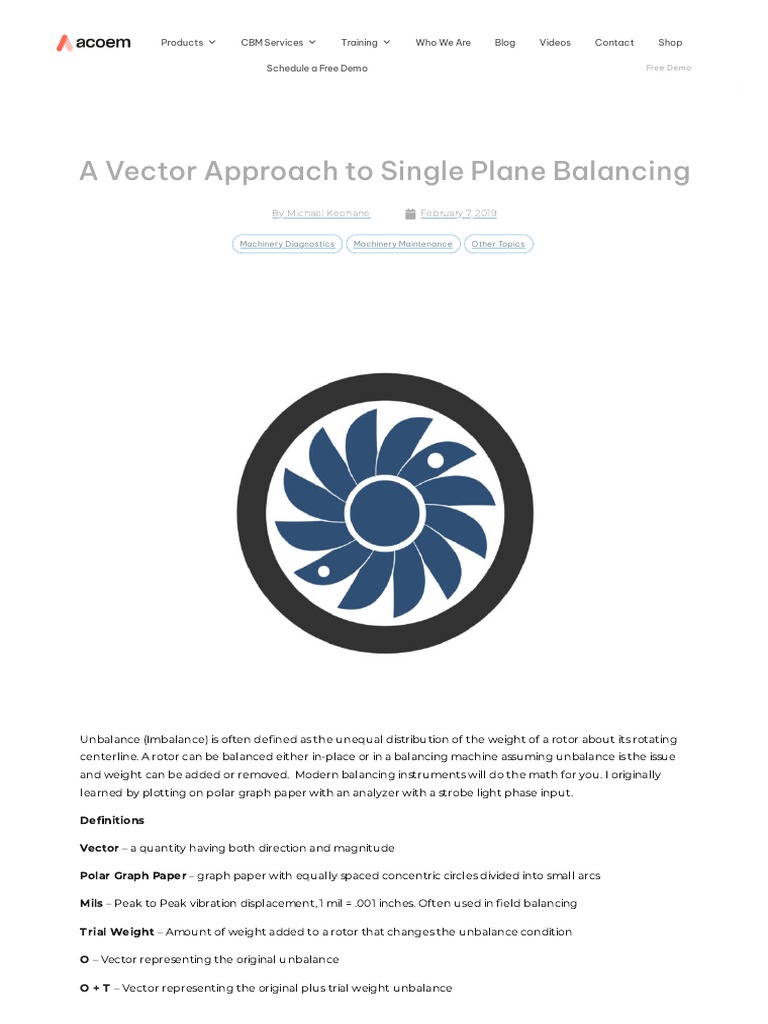 A Vector Approach To Single Plane Balancing - Acoem USA | PDF