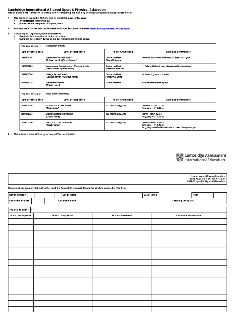 Cambridge Log of Competitive | PDF