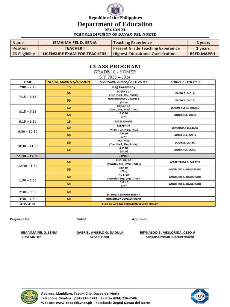 New Class Program | PDF