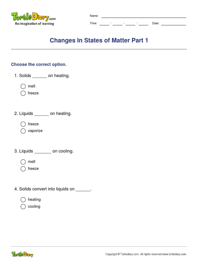Changes in States of Matter | PDF