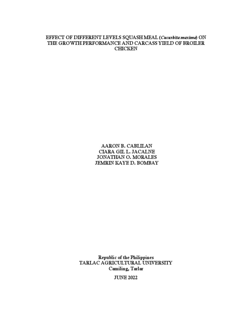 EFFECT OF SQUASH MEAL 2 - Final - Manuscript | PDF | Vitamin | Meat