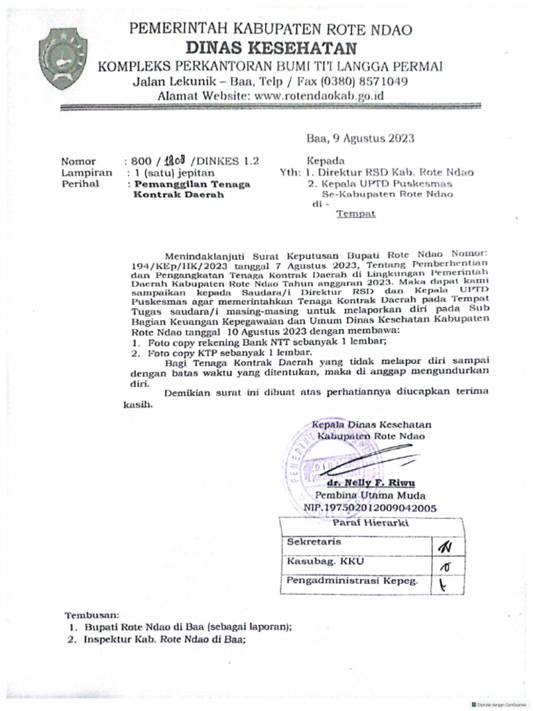 SK TKD Pergantian 2023 | PDF