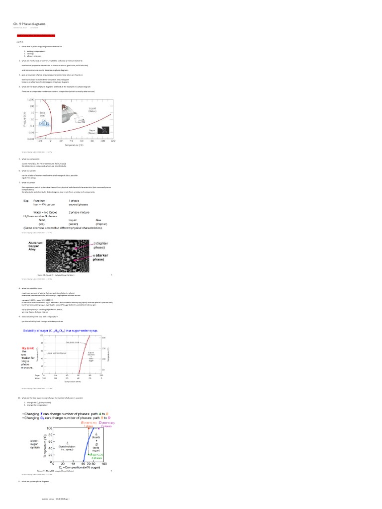 Ch. 9 Phase Diagrams | PDF | Phase (Matter) | Chemistry
